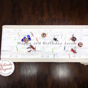 Emergency Vehicles Birthday Decorations Paper Table Runner Coloring ...