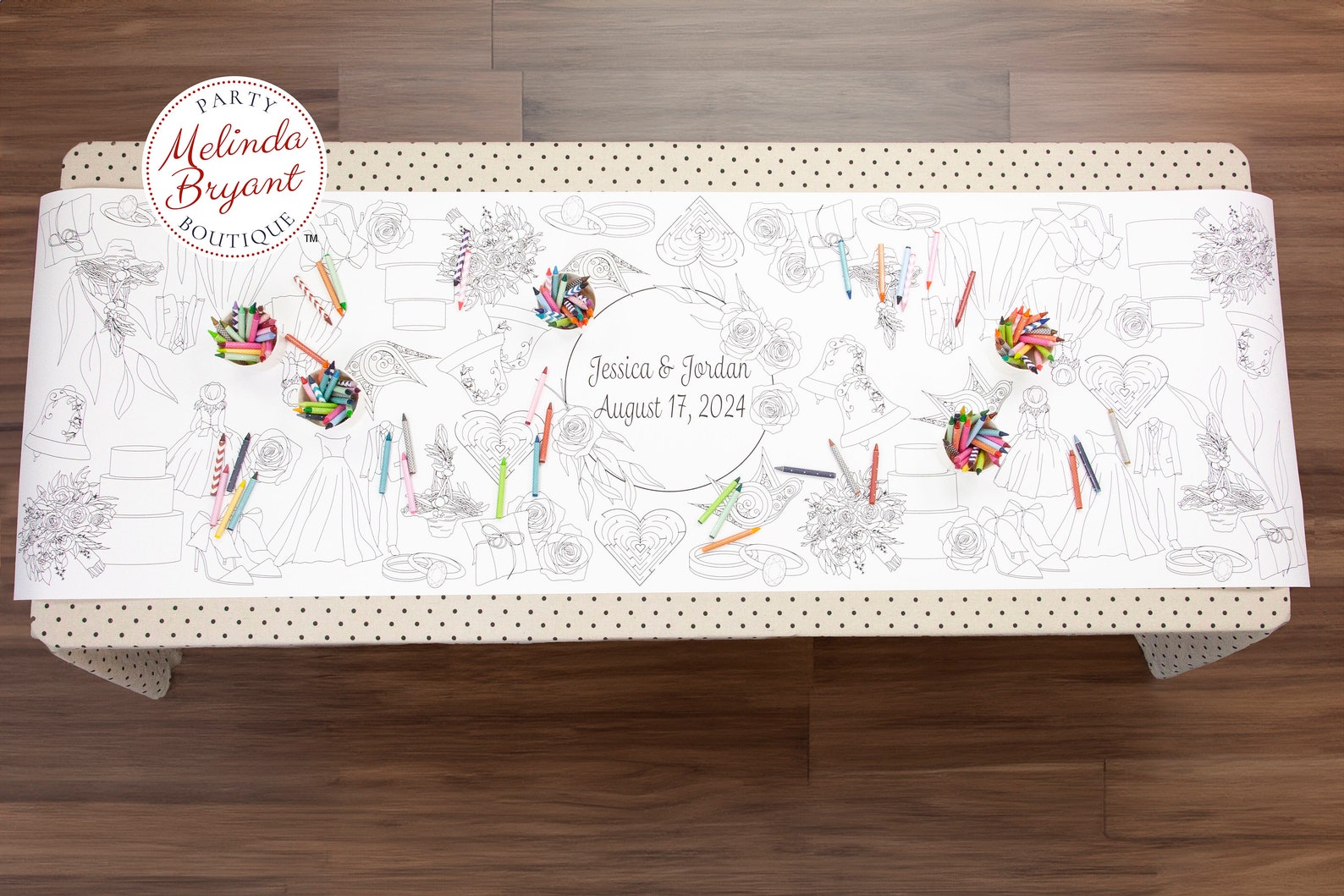 Wedding Kids Table Decor Coloring Table Runner Quiet Childrens ...