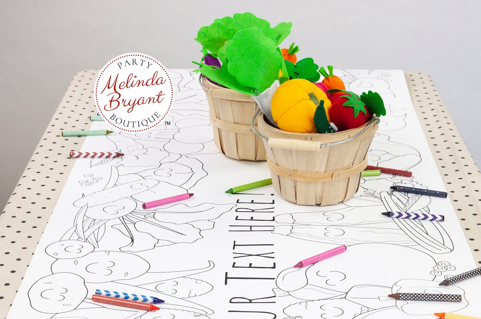 Vegetable Themed Birthday Coloring Page Table Runner for Kids - Etsy