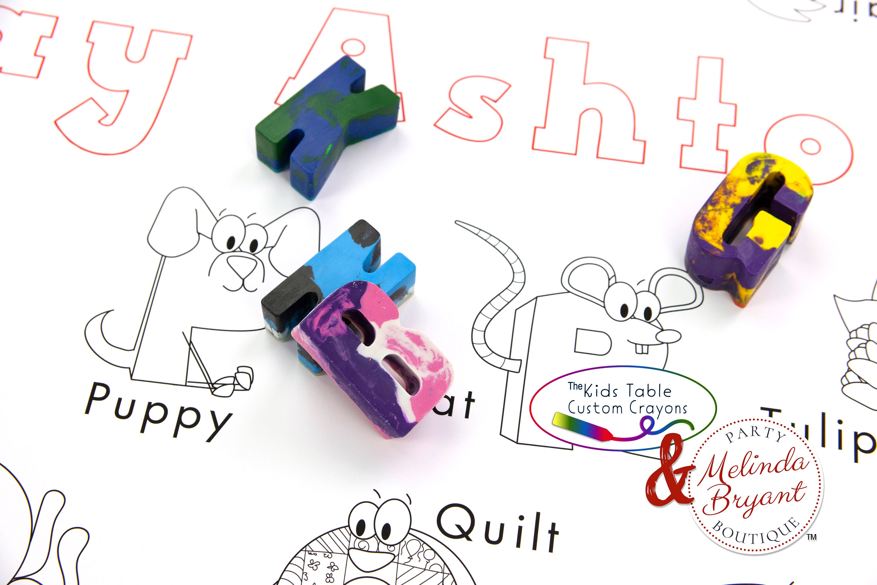 ABC Themed Personalized Alphabet Coloring Table Runner Birthday Party ...