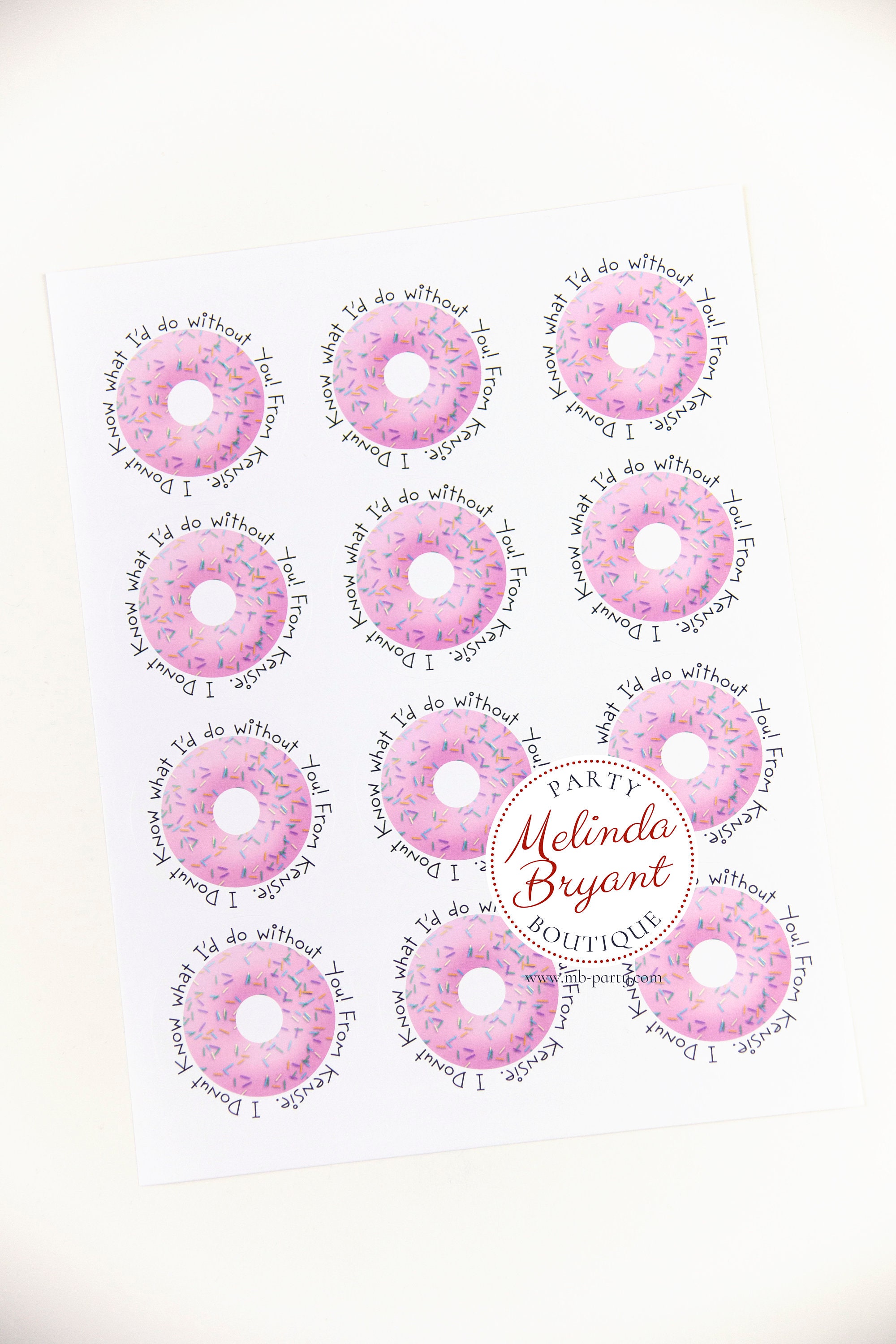 Kids Personalized Valentines Pink Donut Themed Sticker Kits | Etsy