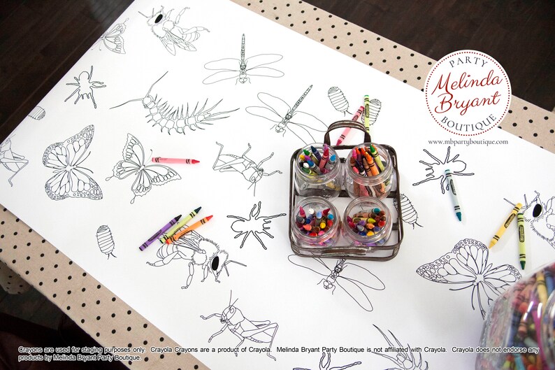Insect Party Decorations Bug Birthday Decor Coloring Page | Etsy