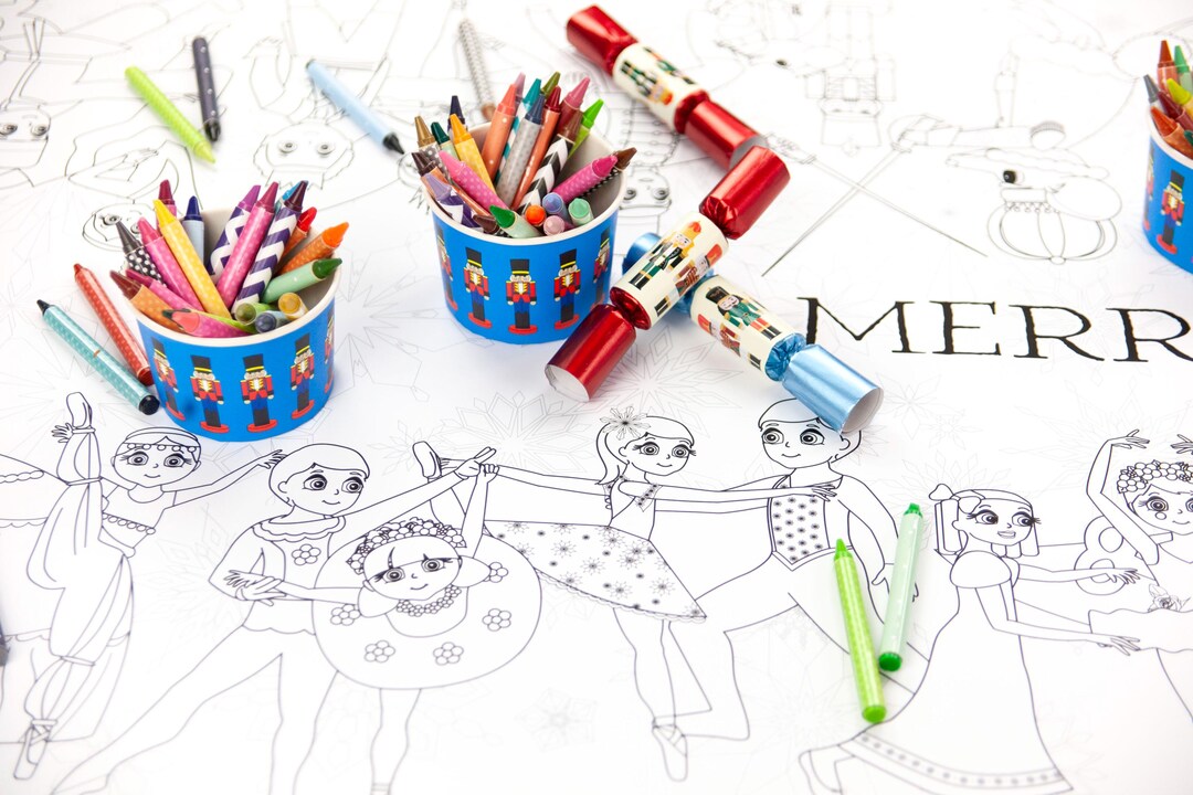 Nutcracker Ballet Coloring Banner Personalized Holiday Gift and Fun ...