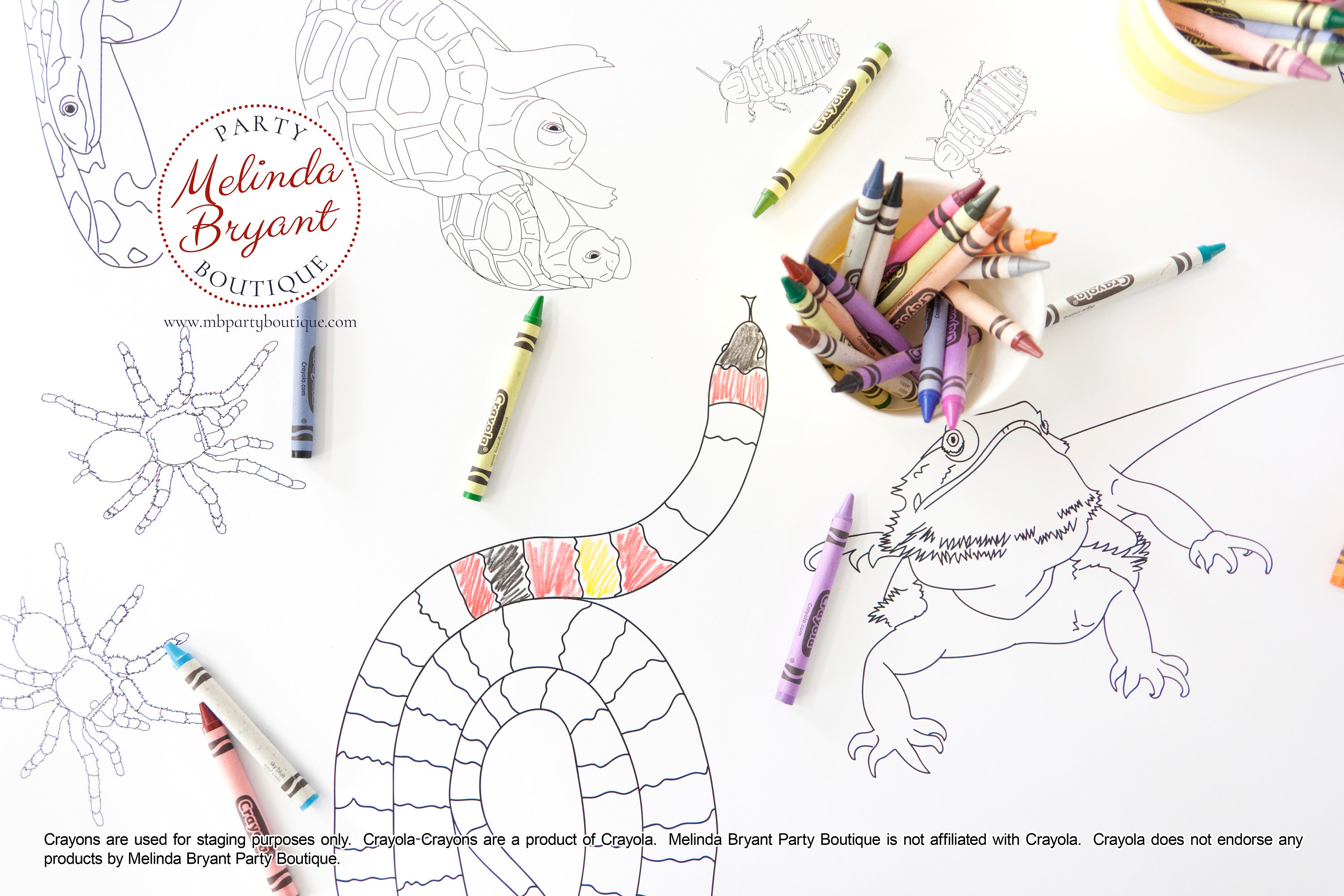 Reptile Party Coloring Tablecloth Snake Birthday Table Runner - Etsy ...