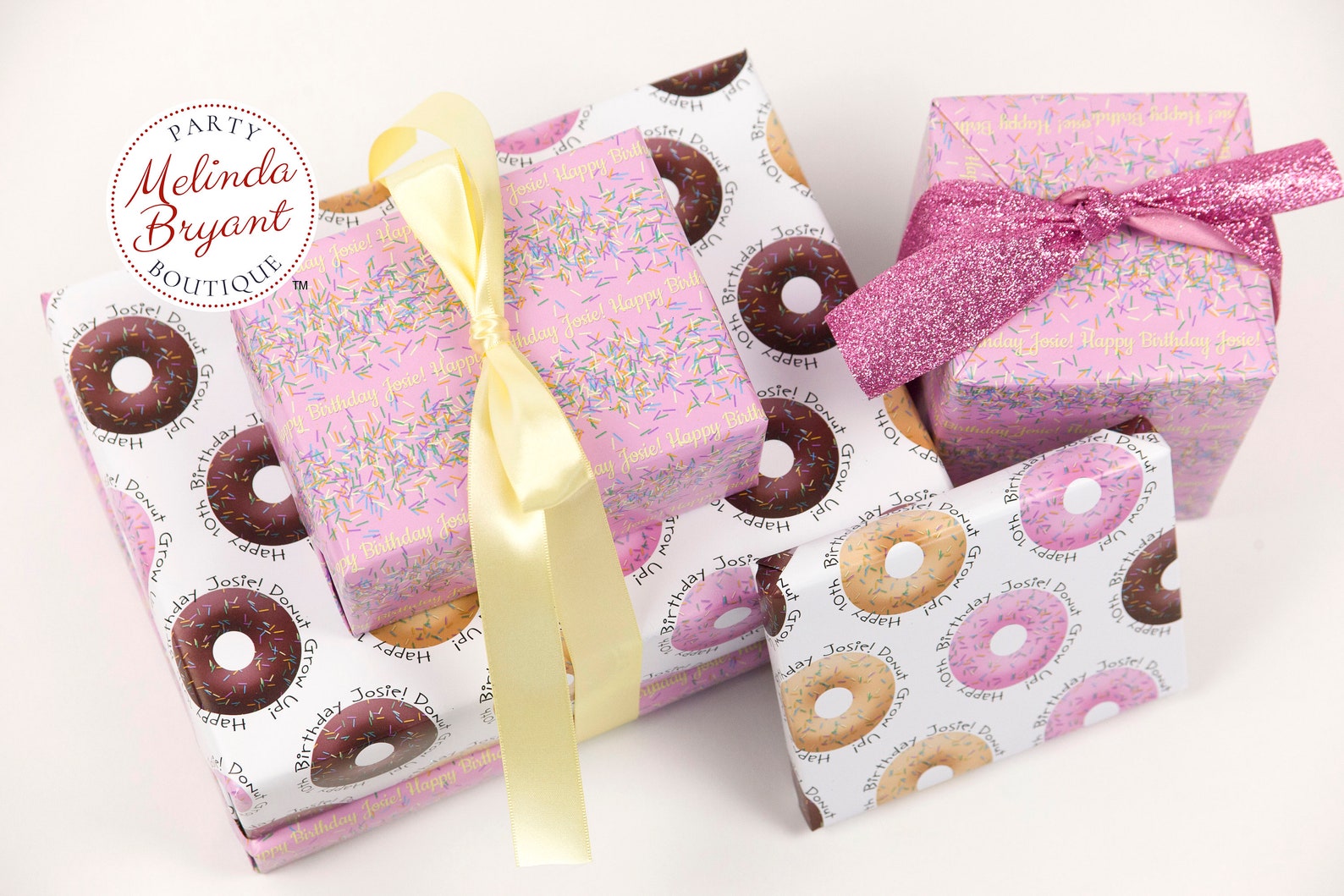 Personalized Donuts and Sprinkles Gift Wrap Set Perfect for First ...
