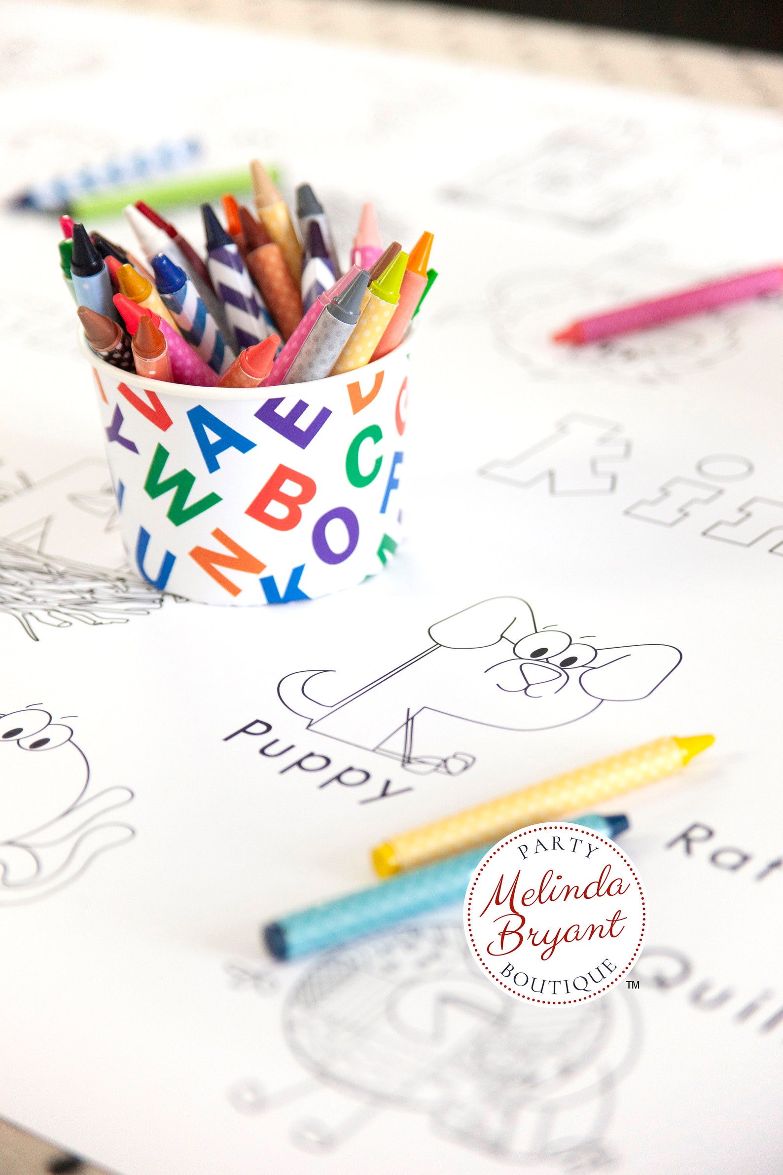 ABC Themed Personalized Alphabet Coloring Table Runner | Etsy