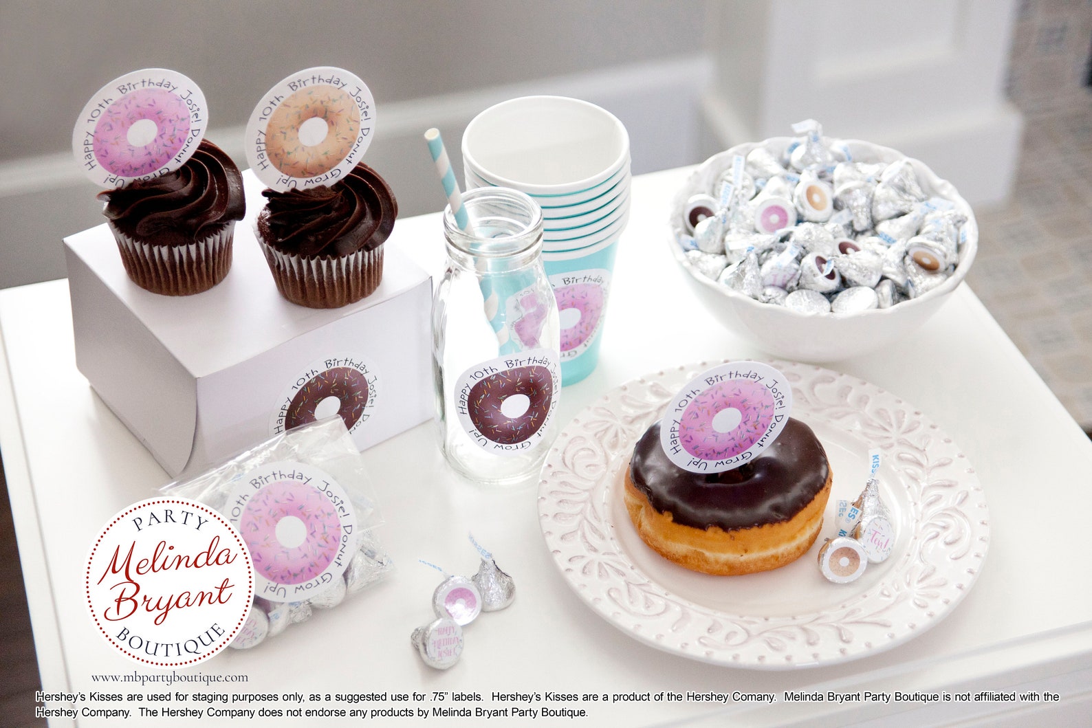 Personalized Donut Themed 2.5 Inch Stickers Donut Grow up Birthday ...