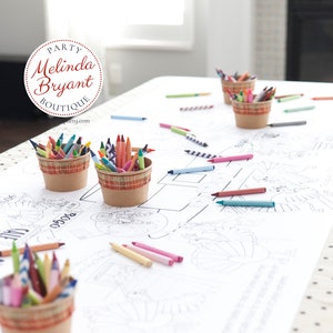 Thanksgiving Kids Table Decor Coloring Tablecloth Turkey | Etsy