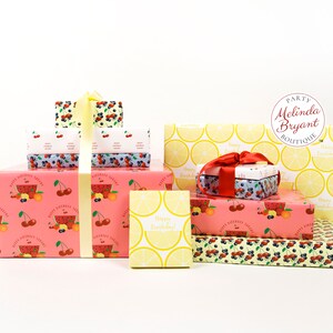 Personalized Fruit Themed Gift Wrap Set for Farmers Market Birthday ...