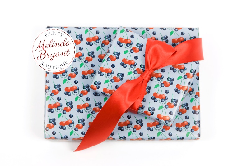 Blueberry Colored Wrapping Paper With Personalized Text / - Etsy