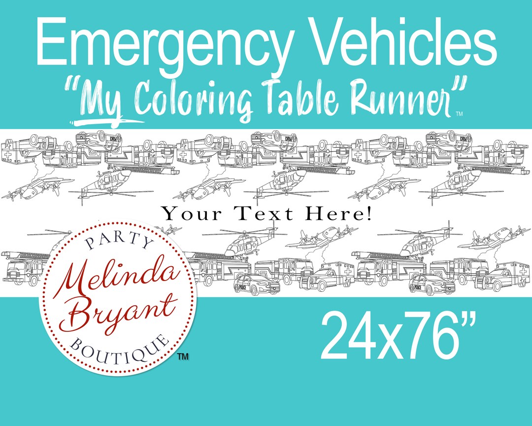Emergency Vehicles Birthday Decorations Paper Table Runner - Etsy