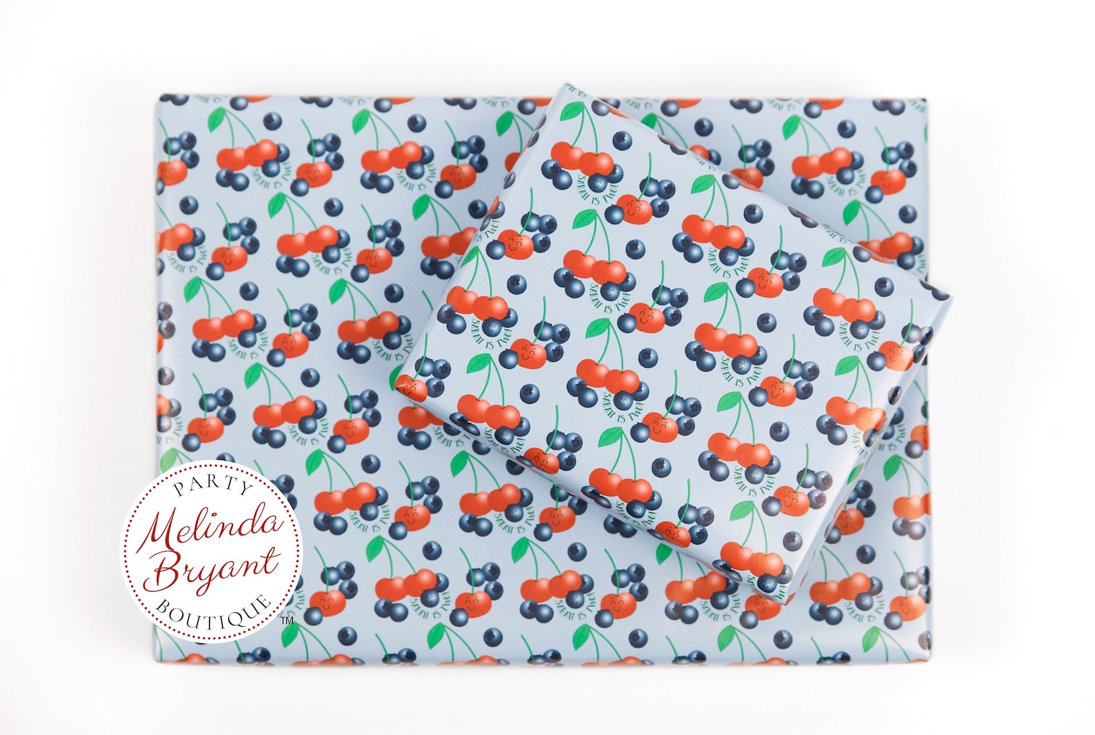 Blueberry Colored Wrapping Paper With Personalized Text / Farmers ...