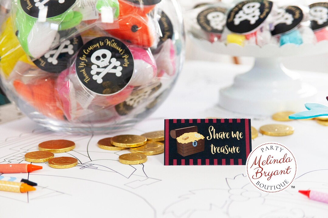 Custom Pirate Themed Table Tents /treasure Hunter Birthday Party Place ...