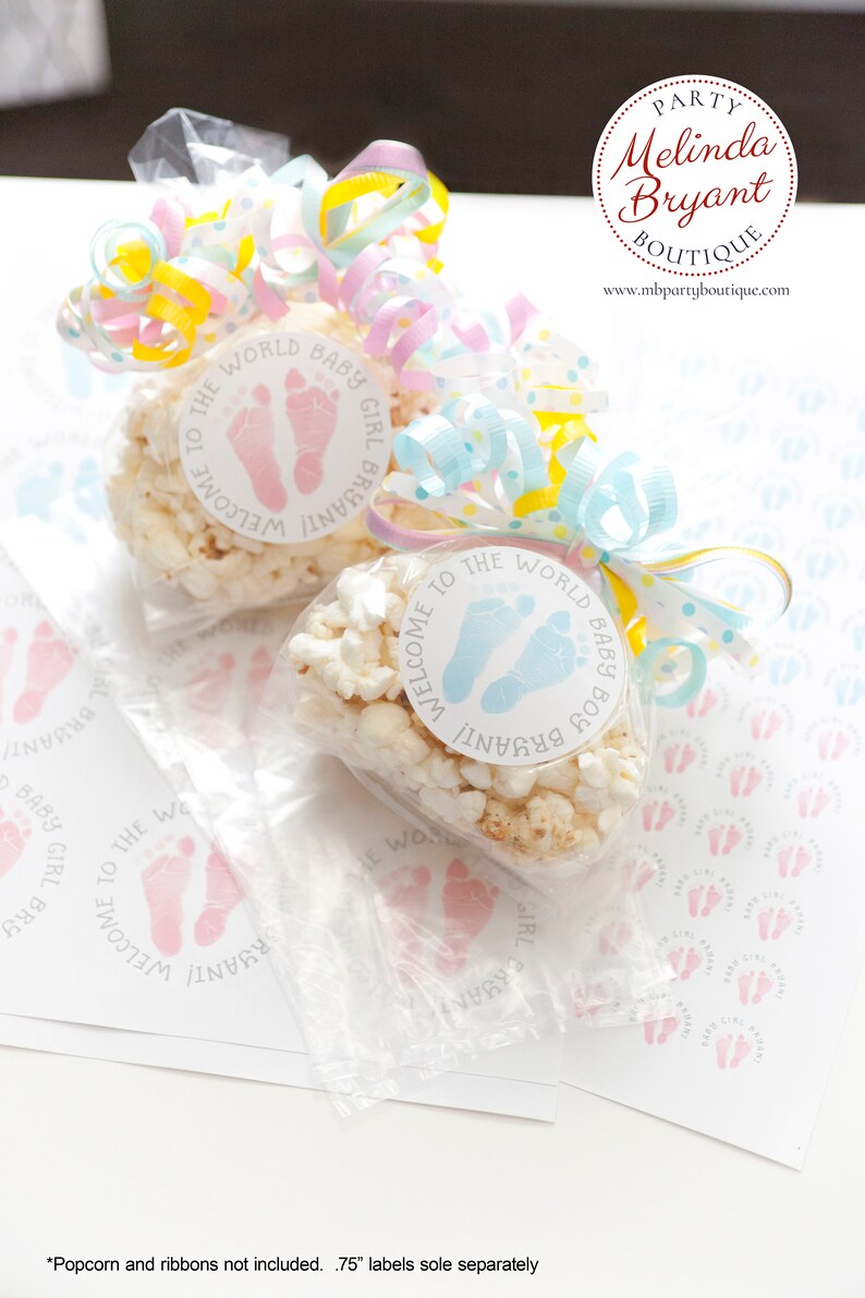 Personalized Baby Shower Decor Stickers 2.5 Inch Gift Bag Kits | Etsy