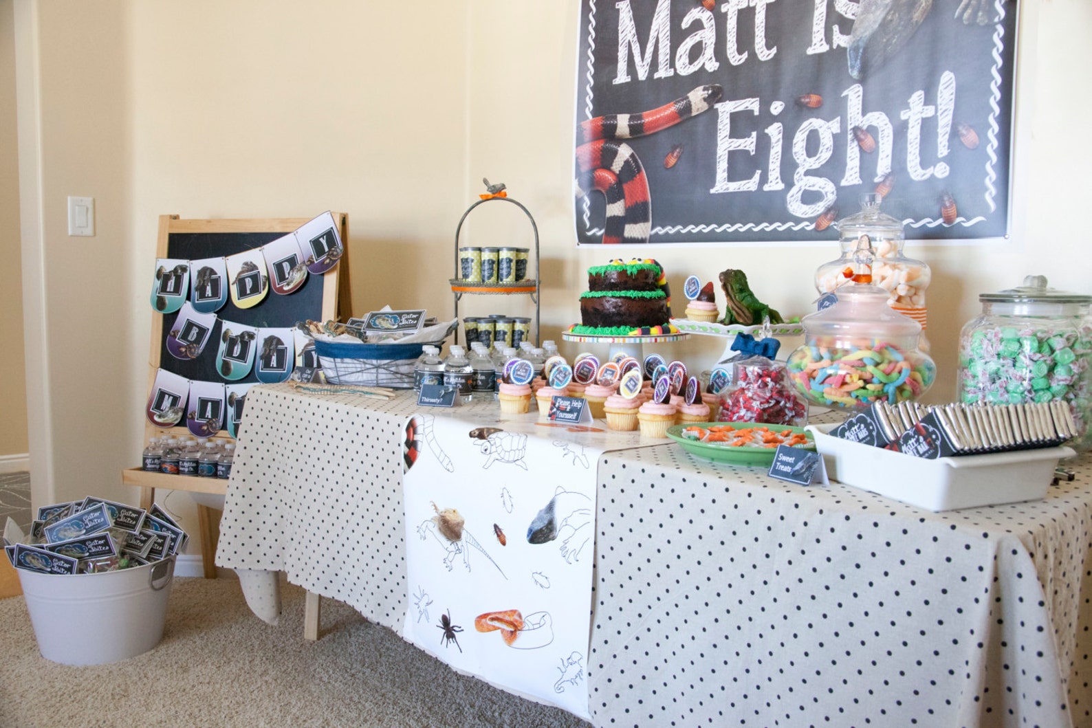 Reptile Party Coloring Tablecloth Snake Birthday Table Runner | Etsy