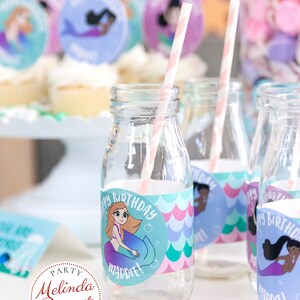 Personalized Mermaid Themed 2.5 Inch Stickers Under the Sea Birthday ...