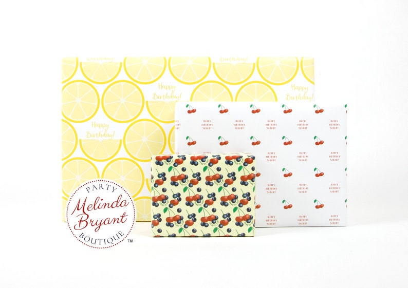 Personalized Fruit Themed Gift Wrap Set for Farmers Market - Etsy