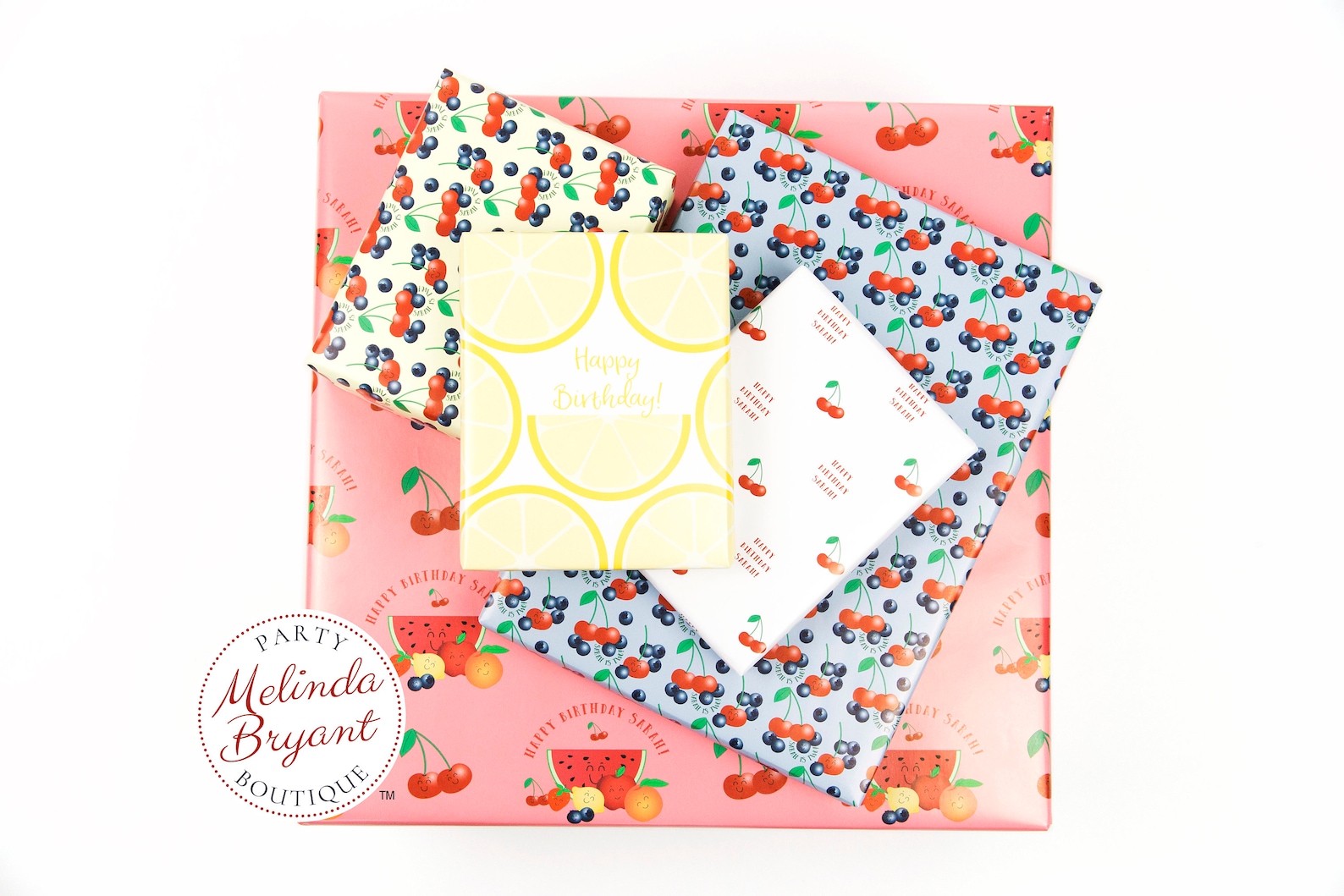 Blueberry Colored Wrapping Paper With Personalized Text / - Etsy