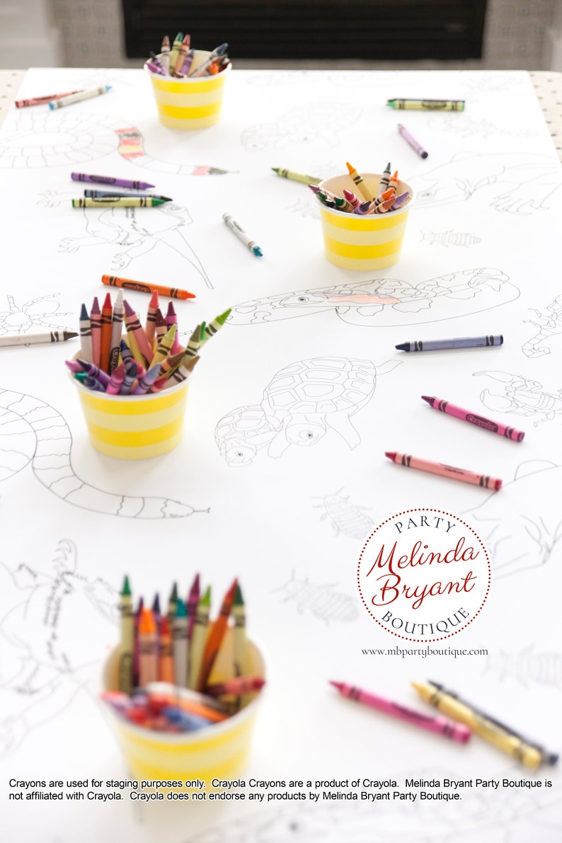 Reptile Party Coloring Tablecloth Snake Birthday Table Runner - Etsy ...