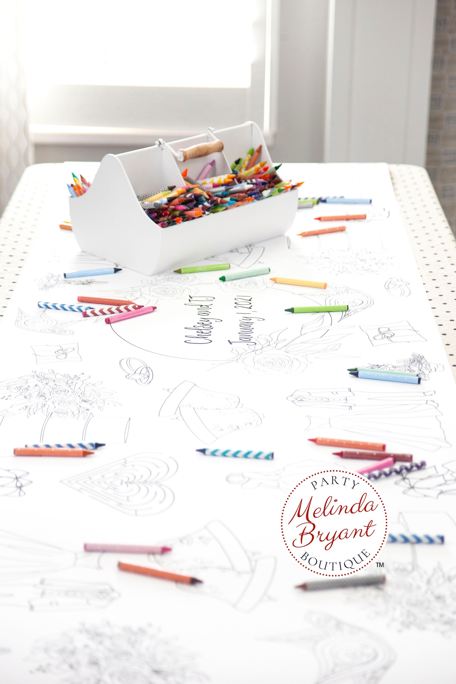 Wedding Kids Table Decor Coloring Table Runner Quiet Childrens - Etsy