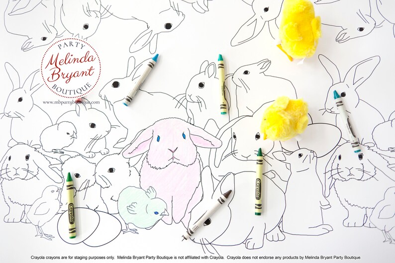 Easter Decorations Table Runner Coloring Page Personalized Spring ...