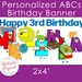 Printed Abcs Party 2x4 Backdrop Personalized Birthday Banner Alphabet ...