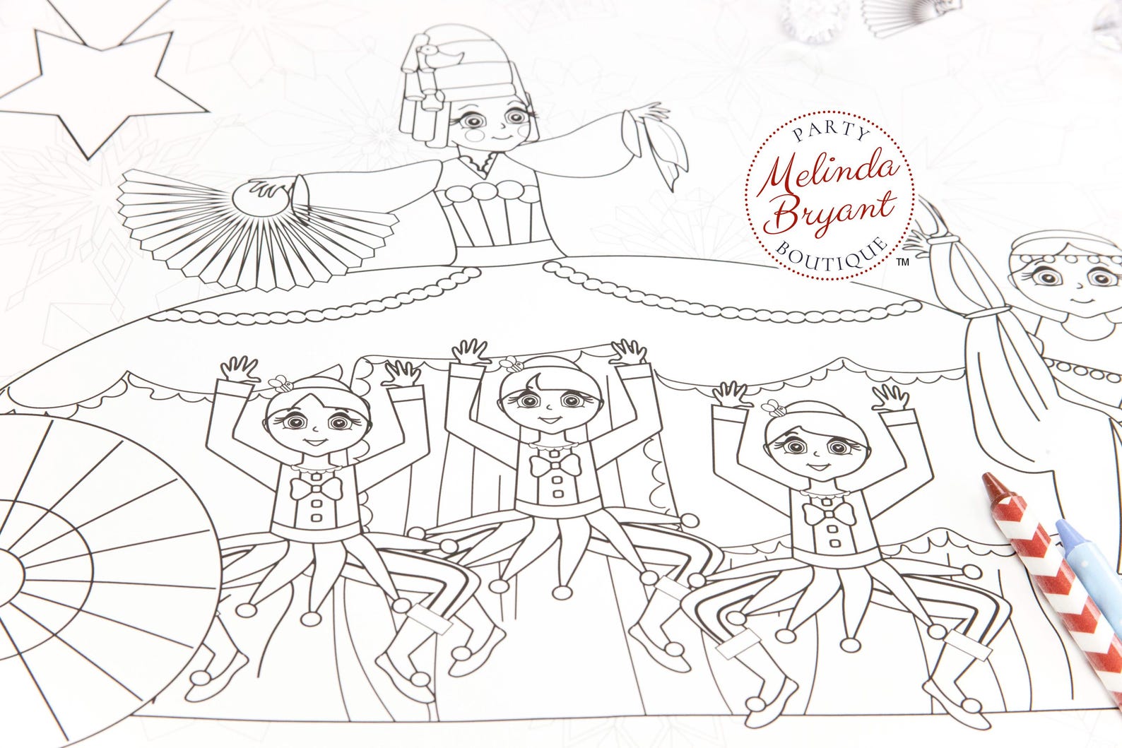 Nutcracker Ballet Coloring Banner Personalized Holiday Gift and Fun ...