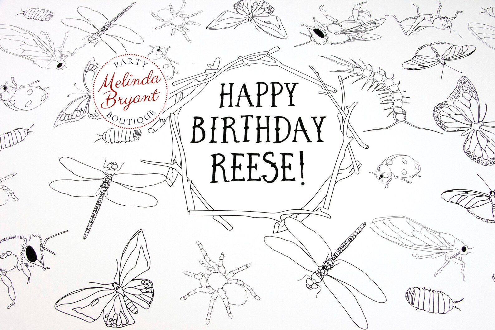 Insect Party Decorations Bug Birthday Decor Coloring Page - Etsy