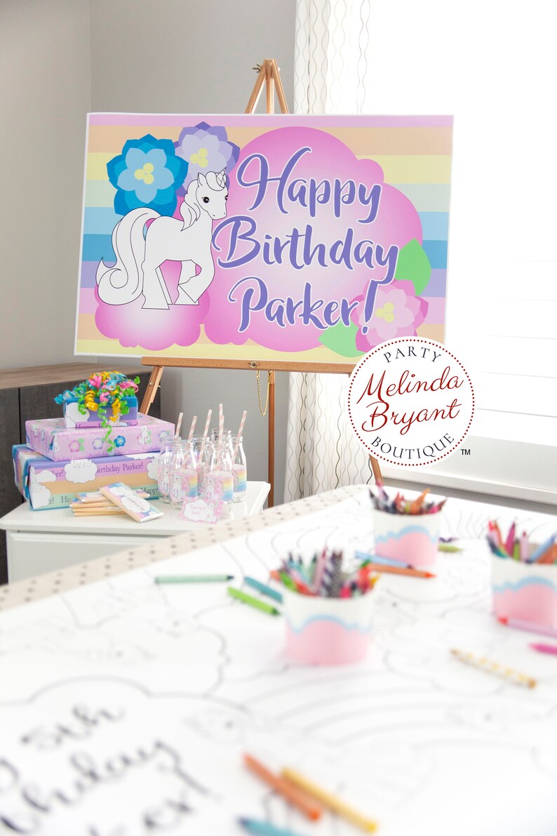 Personalized Rainbow Unicorn Birthday Party Poster 2x3 Feet for Babies ...