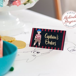 Custom Pirate Themed Table Tents /treasure Hunter Birthday Party Place ...