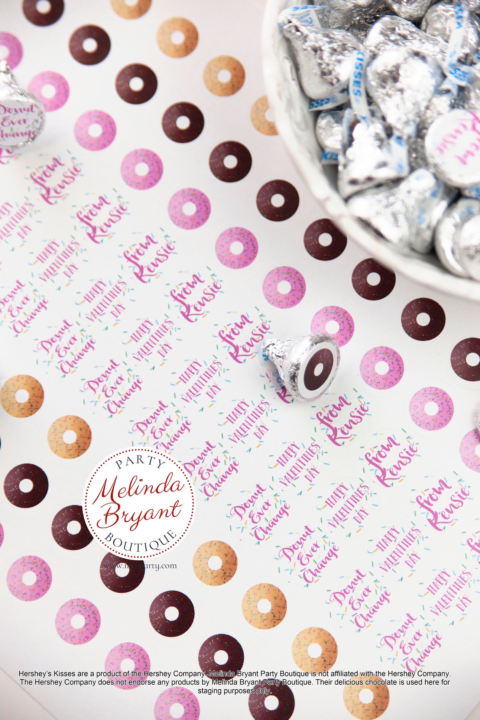 Personalized Donut Themed Valentine Candy Stickers for Kids / | Etsy