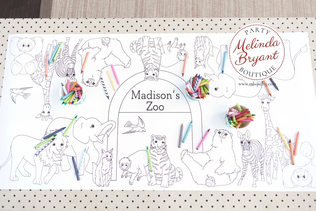 Ausmalbild Zoo-Tischläufer Ausmalbild Zoo personalisiert Ausmalbilder ...