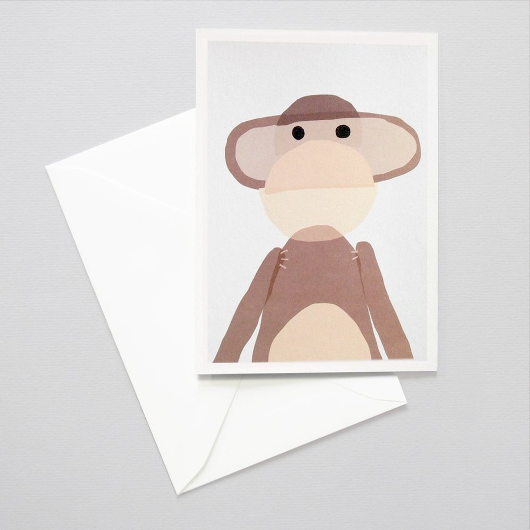 Greeting Card, Cheeky Monkey Card / Birthday, Illustration, Card ...