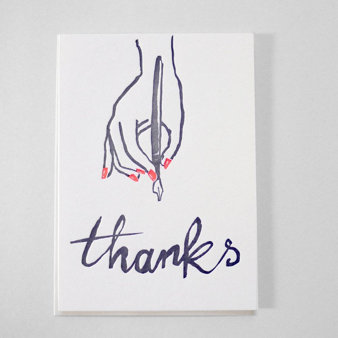Posh Thanks LETTERPRESS Card FLUORESCENT - Etsy Australia