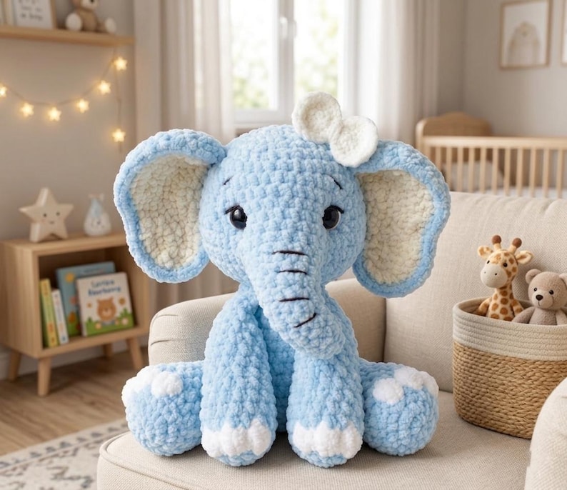 Elephant Crochet Pattern PDF – Handmade Plush Toy Guide for Beginners ...