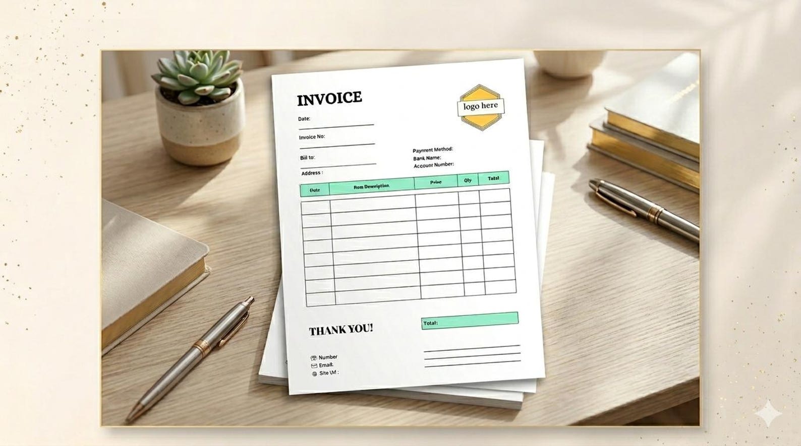 Editable Canva Invoice Template | Small Business Professional Form ...