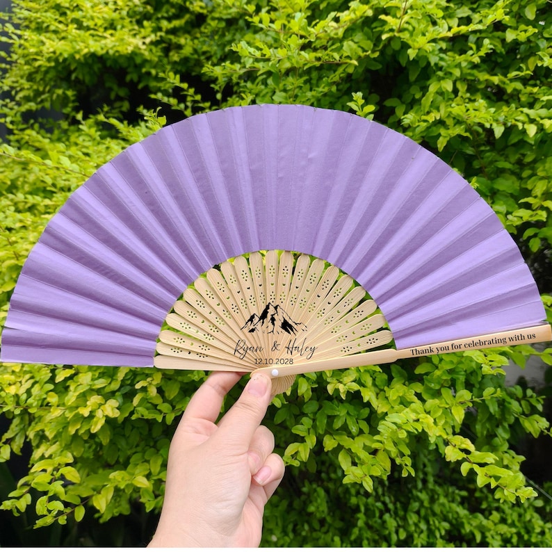 Minimalist Monogram Wedding Guest Fan | Personalized Bridal Shower ...