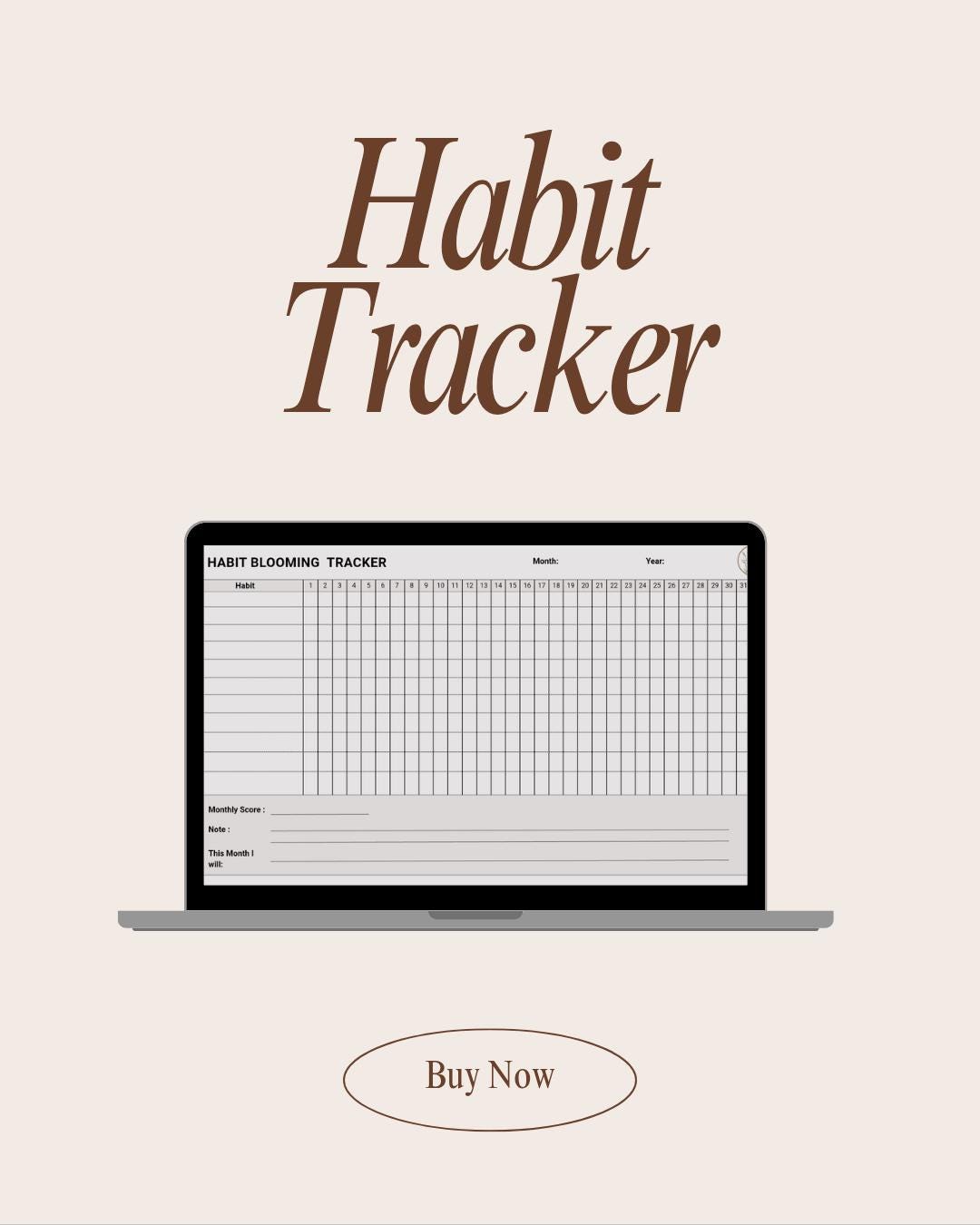 Printable Habit Blooming Tracker PDF | Monthly Tracker | 5 Colors ...