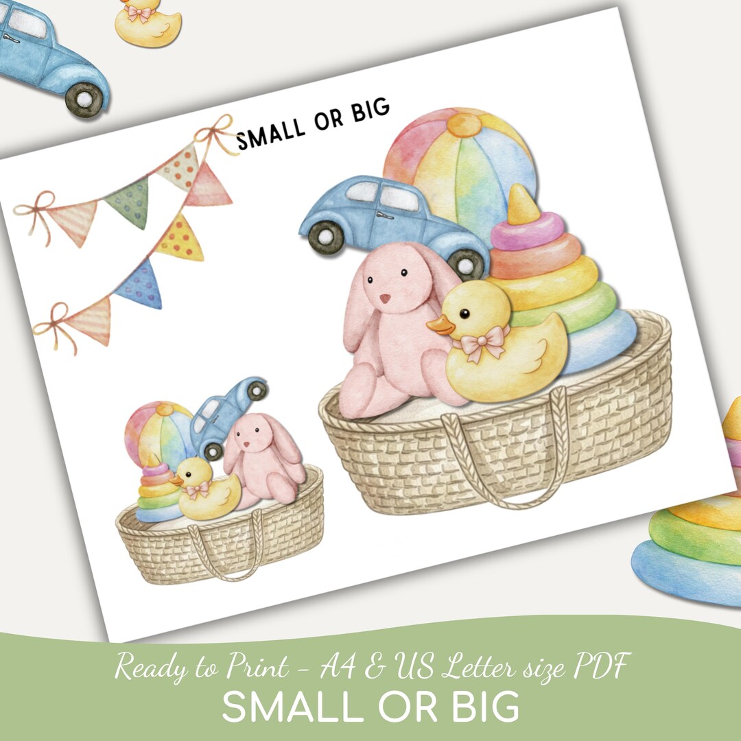 Big or Small Sorting Activity, Montessori Math Learning, Preschool ...