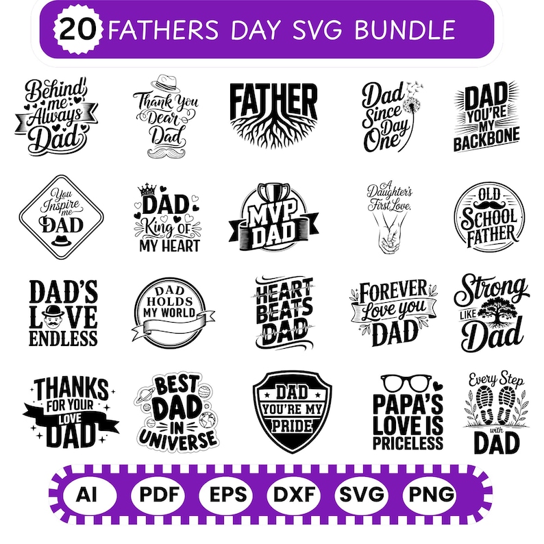 Father's Day Dad Life SVG Bundle (ai, Pdf, Eps, Dxf, Jpg, Png) - Etsy