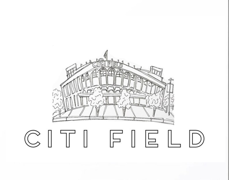 Citi Field Art Print, Mets Art Print, Mets Stadium, NY Mets - Etsy