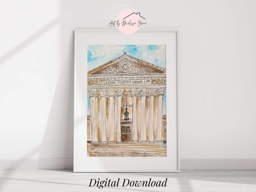 Supreme Court Wall Art | Digital Download, Watercolor Sketch Portrait ...