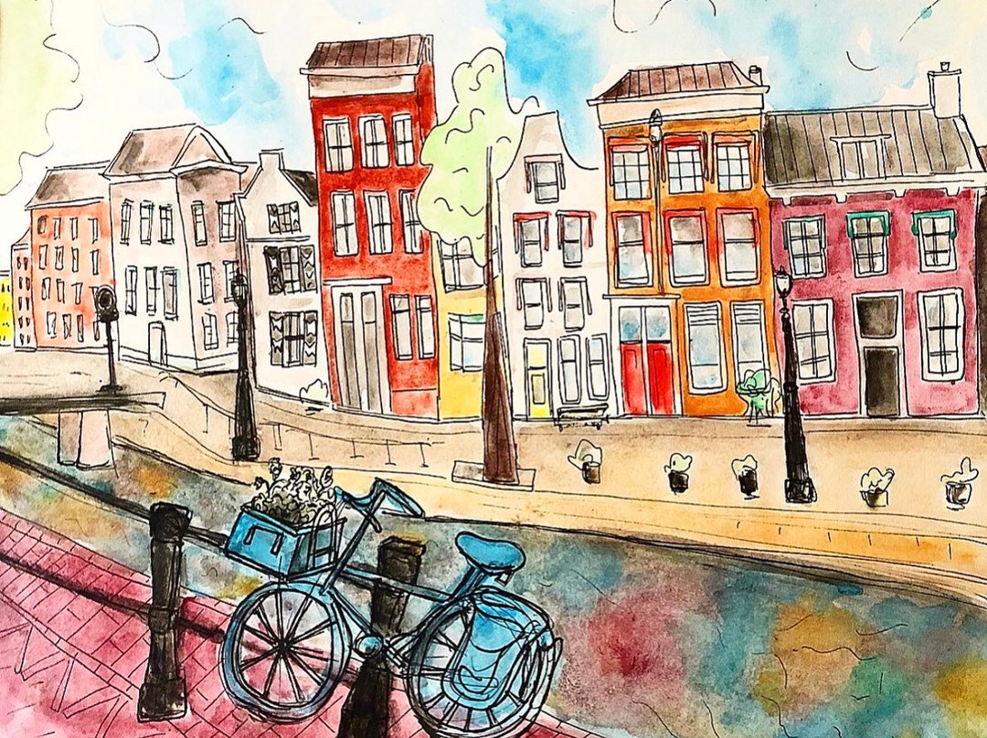 Art Print of Dutch Row Houses - Etsy