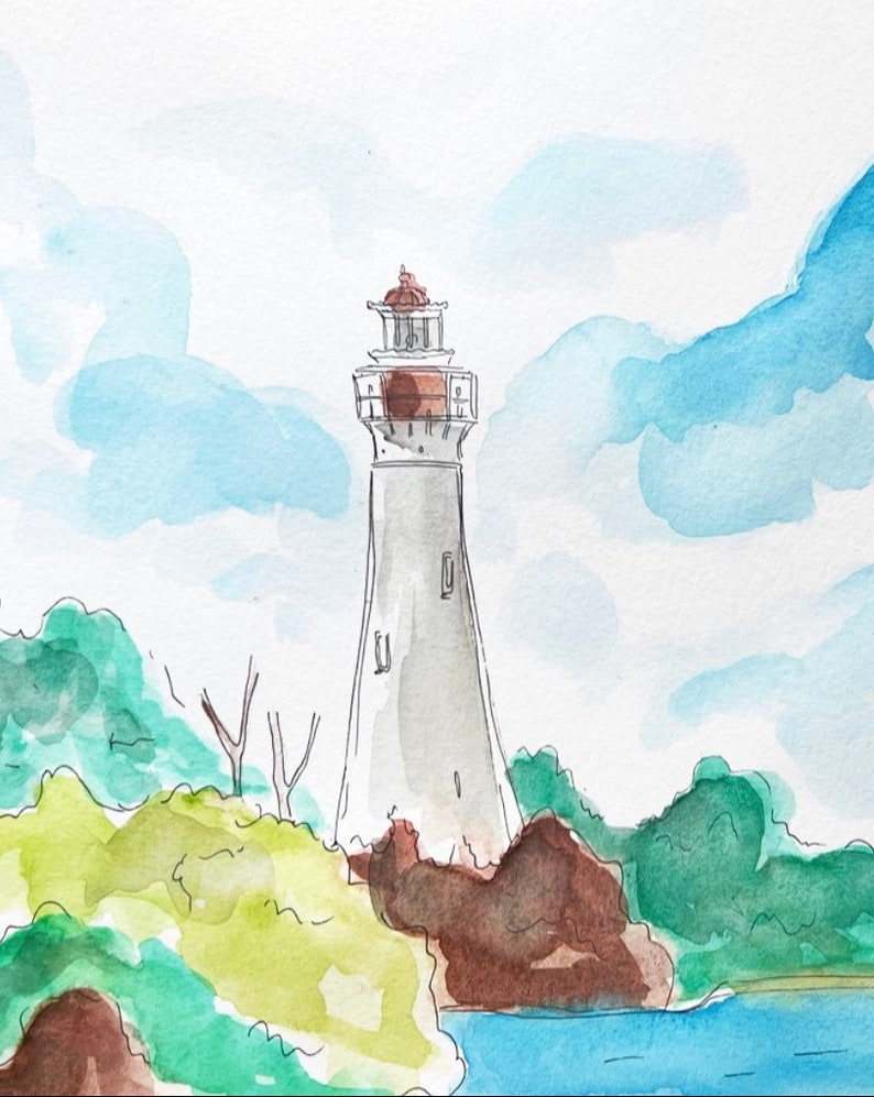 Art Print of the Cape May Lighthouse in Cape May, NJ - Etsy