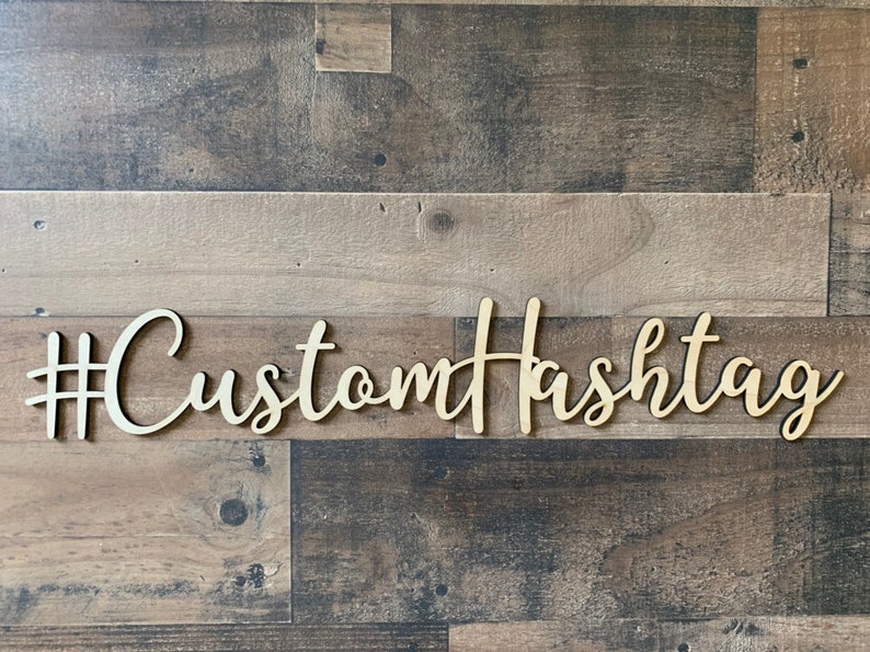 Custom Wedding Hashtag Wood Sign Cutout Baby Shower Party - Etsy