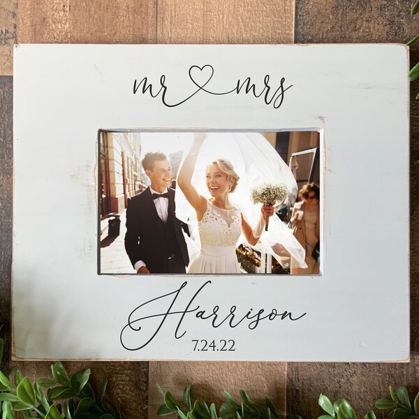 Mr and Mrs Wedding Picture Frame - Etsy