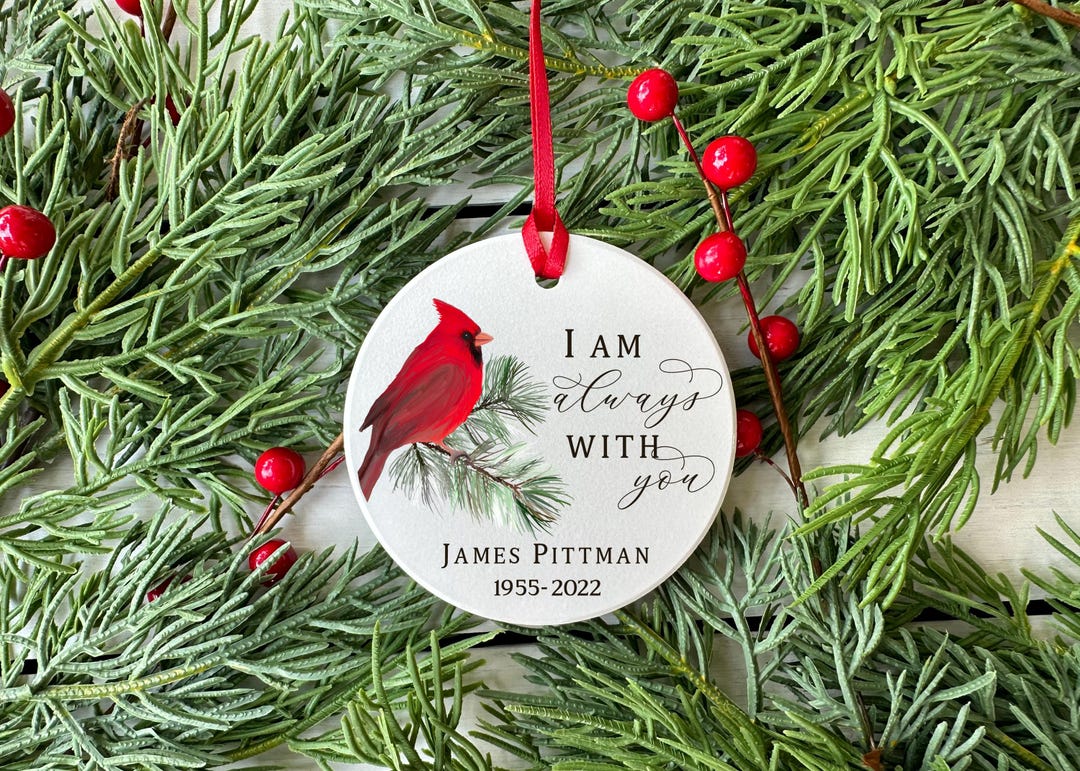Cardinal in Memory of Christmas Ornament, Personalized, Loss of Loved ...