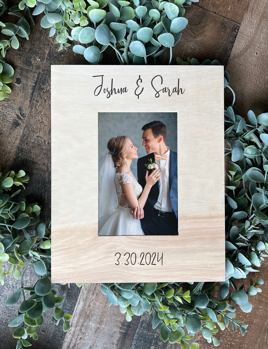 Couple Wedding Gift Personalized Picture Frame, Newlyweds Present ...