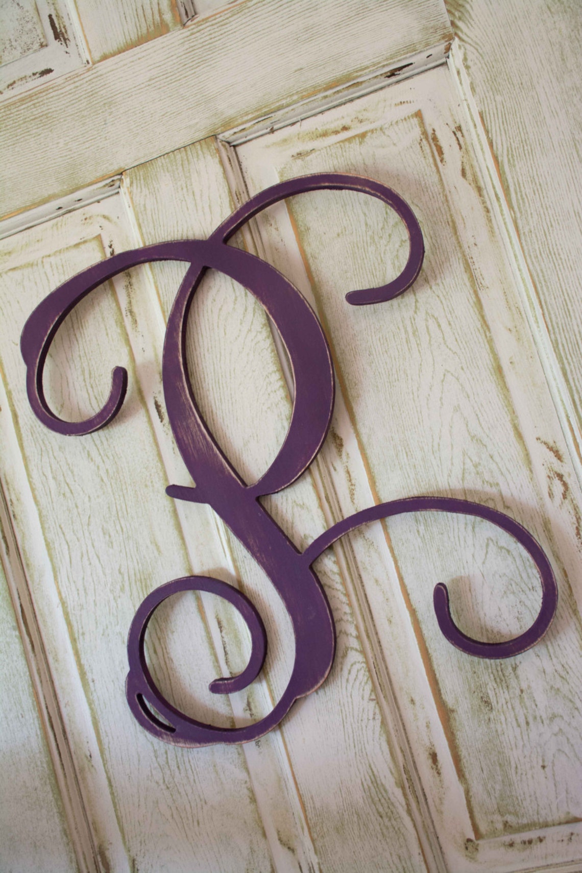 Wood Monogram Letter Door Hanger | Etsy
