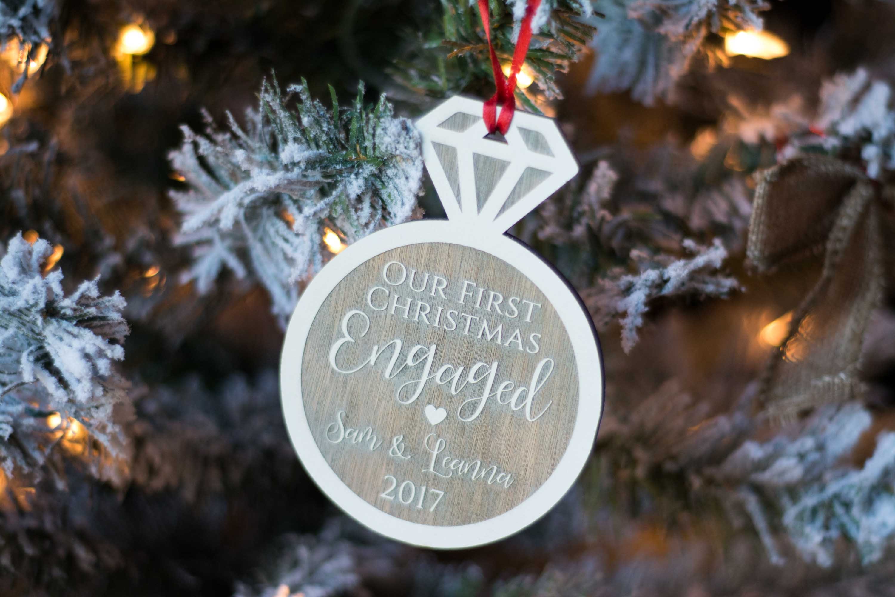 First Christmas Engaged Ornament | Etsy